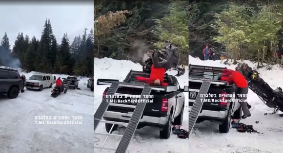 Man suffers accident with snow machine.